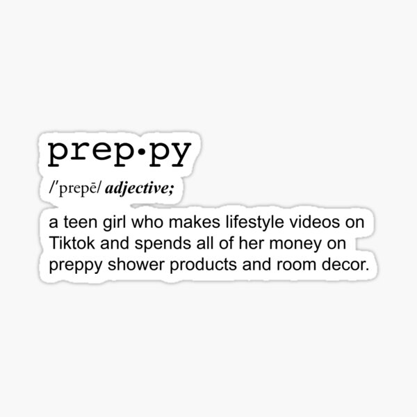 "Preppy Definition" Sticker by designsbyave | Redbubble