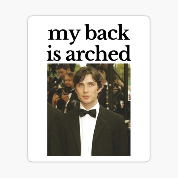 "cillian murphy/my back is arched" Sticker by DILFenthusiast | Redbubble