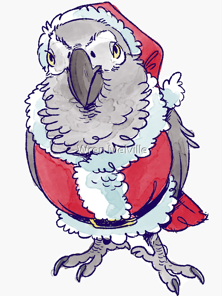 "Santa Bird" Sticker for Sale by Mel Tillery (Cyaneus) | Redbubble