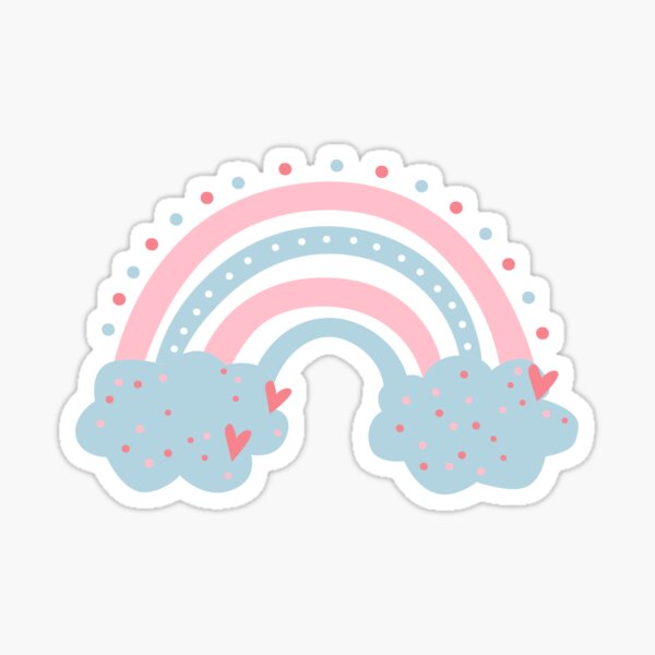 "rainbow pink and blue" Sticker by happyandbubbly | Redbubble