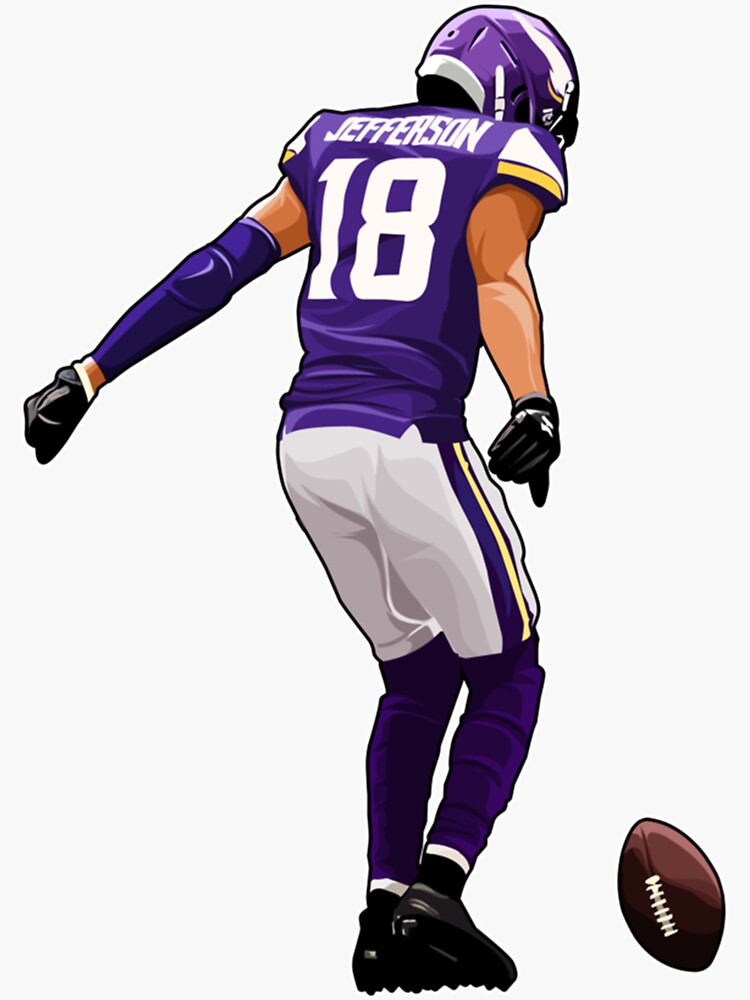 "Justin Jefferson 18 Celebrate Touchdown " Sticker for Sale by ...