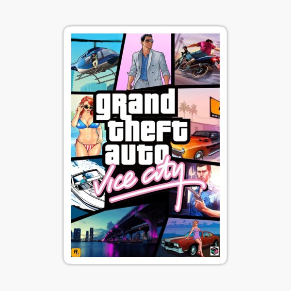 "Grand Theft Auto Vice City" Sticker by anastasiahor | Redbubble