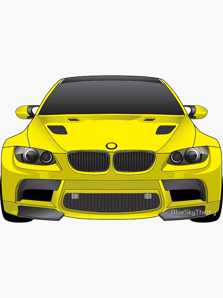 "e92 Frontal - Yellow" Sticker for Sale by BlueSkyTheory | Redbubble