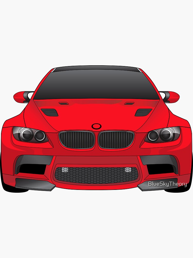 "e92 Frontal - Red" Sticker for Sale by BlueSkyTheory | Redbubble