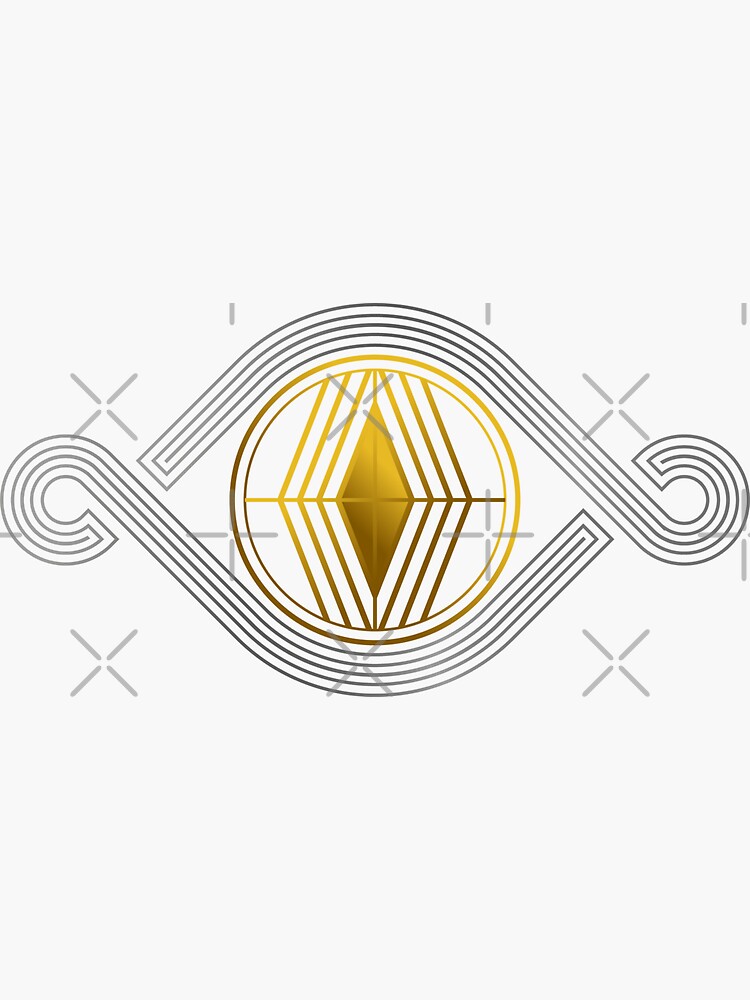 Pegatina «Forma de ojo geométrica art deco/estilo de nudo celta - globo ...