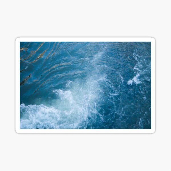 "Blue Sea Waves Behind The Boat" Sticker for Sale by Gbeauty | Redbubble