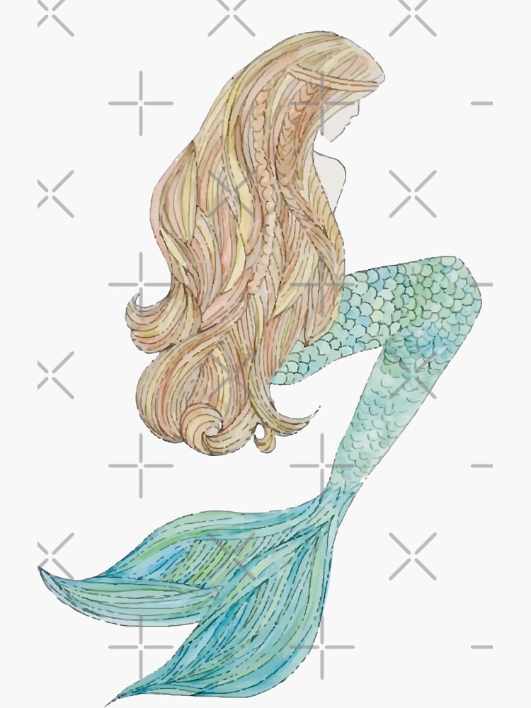 "Mermaid" Sticker for Sale by wildmagnolia | Redbubble
