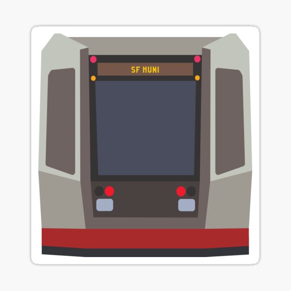 "SF Muni Train "SF MUNI"" Sticker for Sale by CVMakhijani | Redbubble