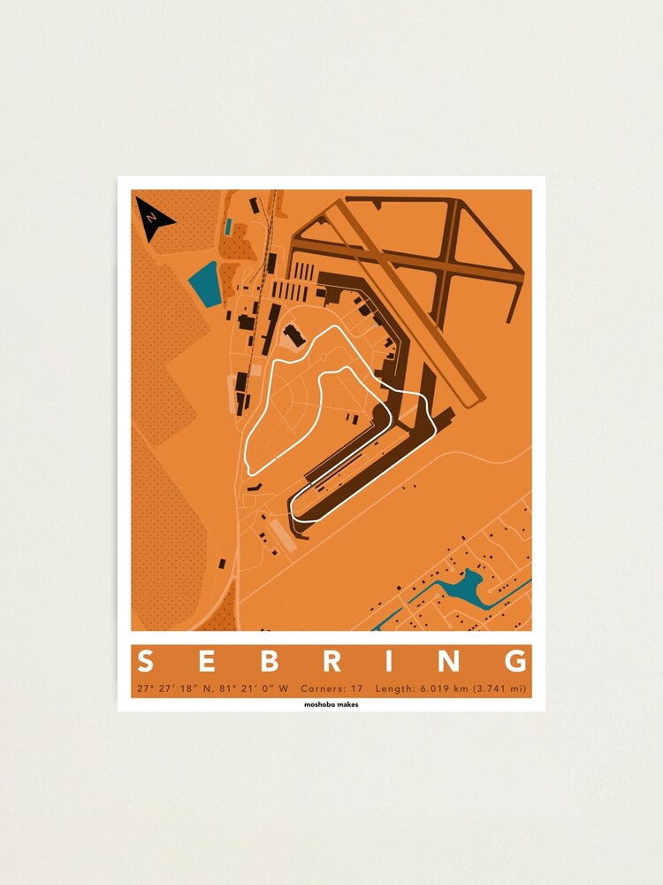 "Sebring International Raceway | Track Map" Photographic Print for Sale ...