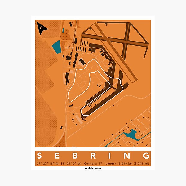 "Sebring International Raceway | Track Map" Photographic Print for Sale ...