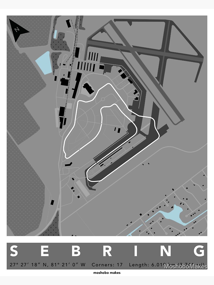 "Sebring International Raceway | Gray | Track Maps" Sticker for Sale by ...