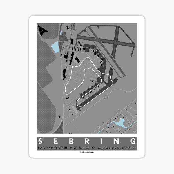 "Sebring International Raceway | Gray | Track Maps" Sticker for Sale by ...