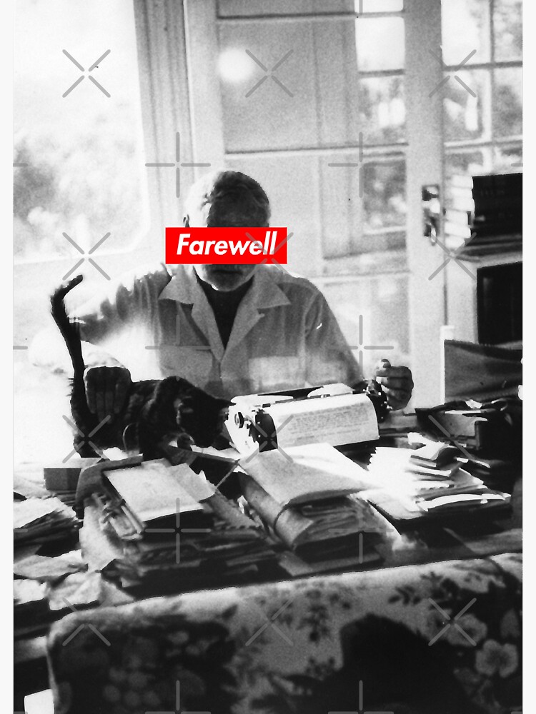 "Funny Gifts Ernest Hemingway Farewell Design Gift For Fans" Sticker ...