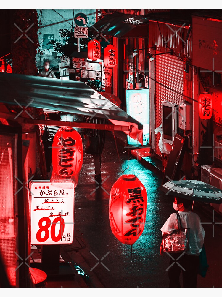 " The Red Neon Alley" Sticker by Abhi14 | Redbubble