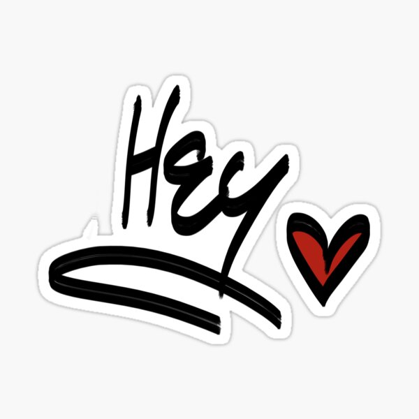 "Hey" Sticker by DuskyGlider | Redbubble