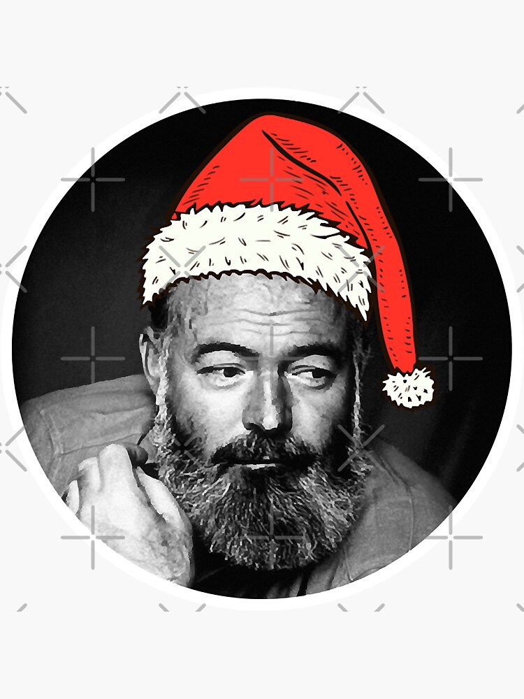 "Great Gift Ernest Hemingway Wearing A Santa Hat Gift For Christmas ...