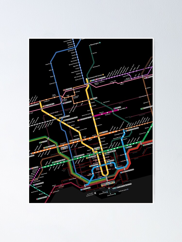 "Toronto Rapid Transit 2030 Map (Rotated)" Poster for Sale by ...