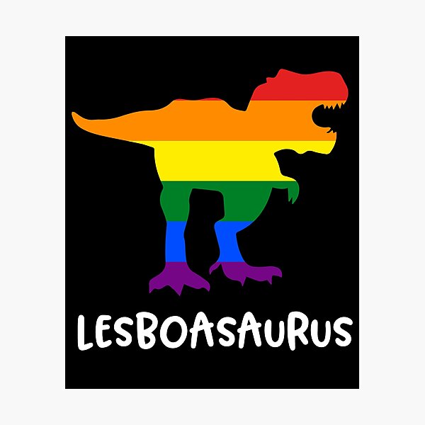 Lámina fotográfica «Lesboasaurus LGBT arco iris Bandera T-rex ...