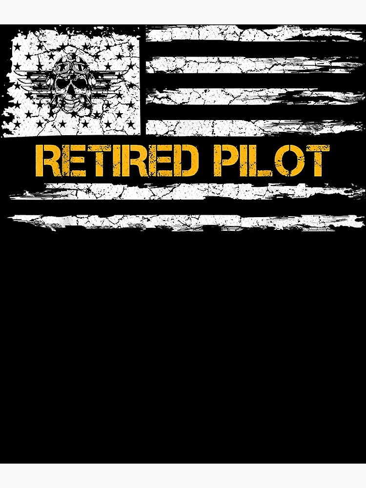 "Vintage USA American Flag Retired Airplane Pilot Retirement " Poster ...