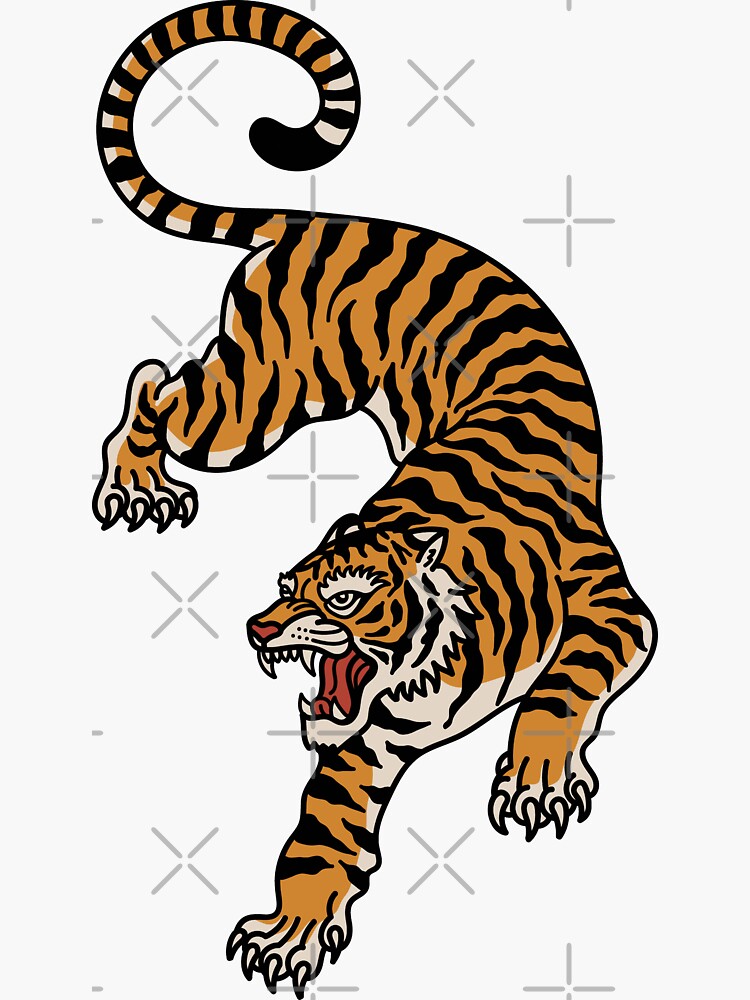 "Tiger Upside Down" Sticker by senel | Redbubble
