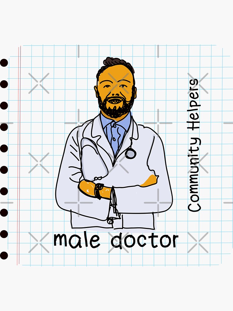 "doctor doodle art foe kids | doodle art of a doctor community helper t ...