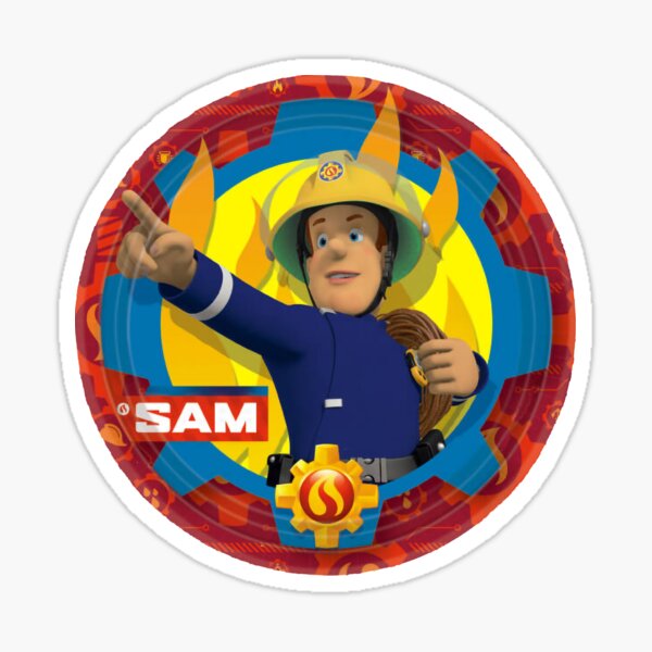 "Fireman Sam in Flames" Sticker by Razvanje20 | Redbubble