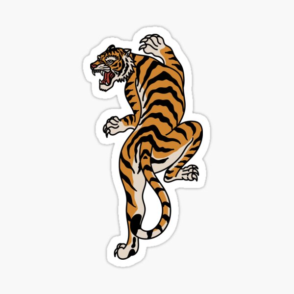 "Traditional Tattoo Tiger" Sticker by senel | Redbubble