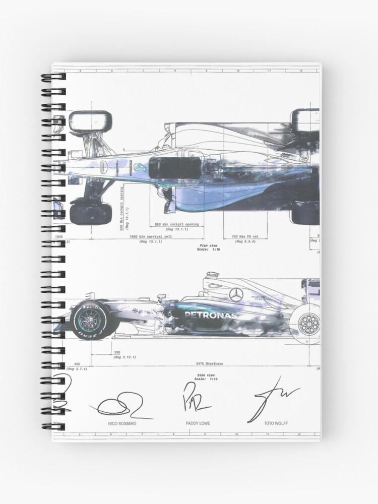 "F1 Patent" Spiral Notebook for Sale by brushmi | Redbubble