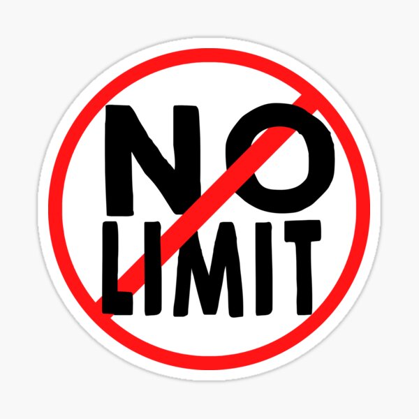 "No Limit" Sticker by blue-king | Redbubble