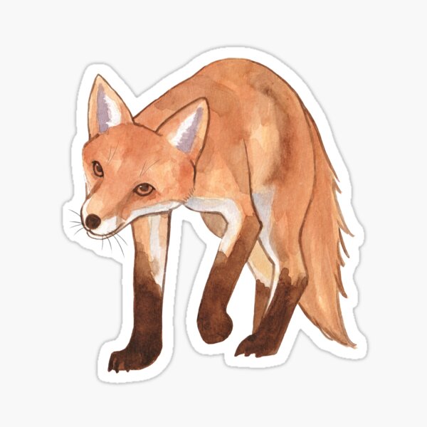 "Red fox" Sticker by kaorynchan | Redbubble