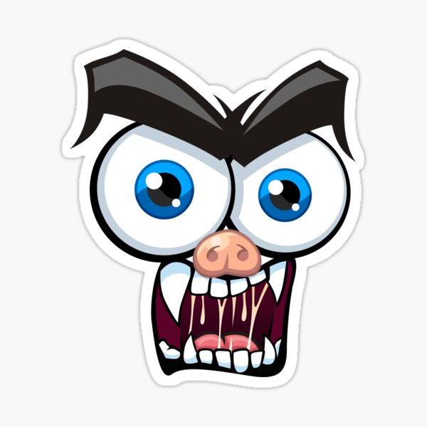 "Angry face " Sticker by BarkingTomatoes | Redbubble