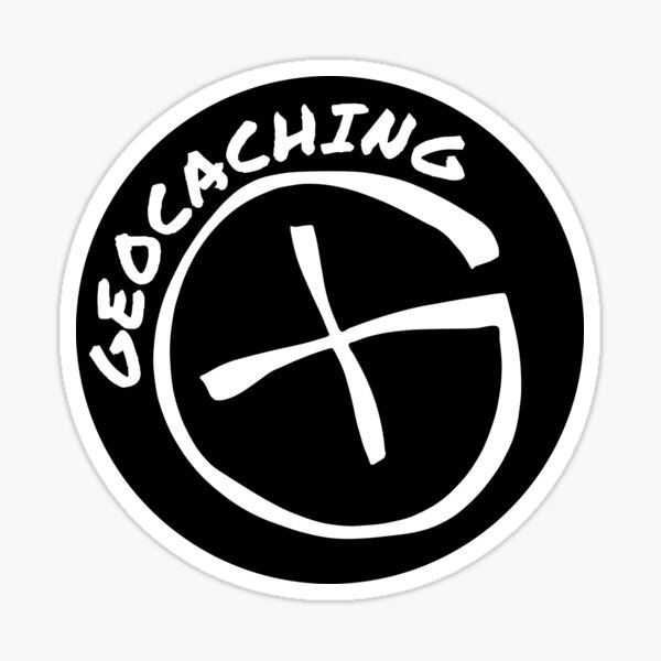 "Geocaching Logo design in white." Sticker by SwnCreations | Redbubble