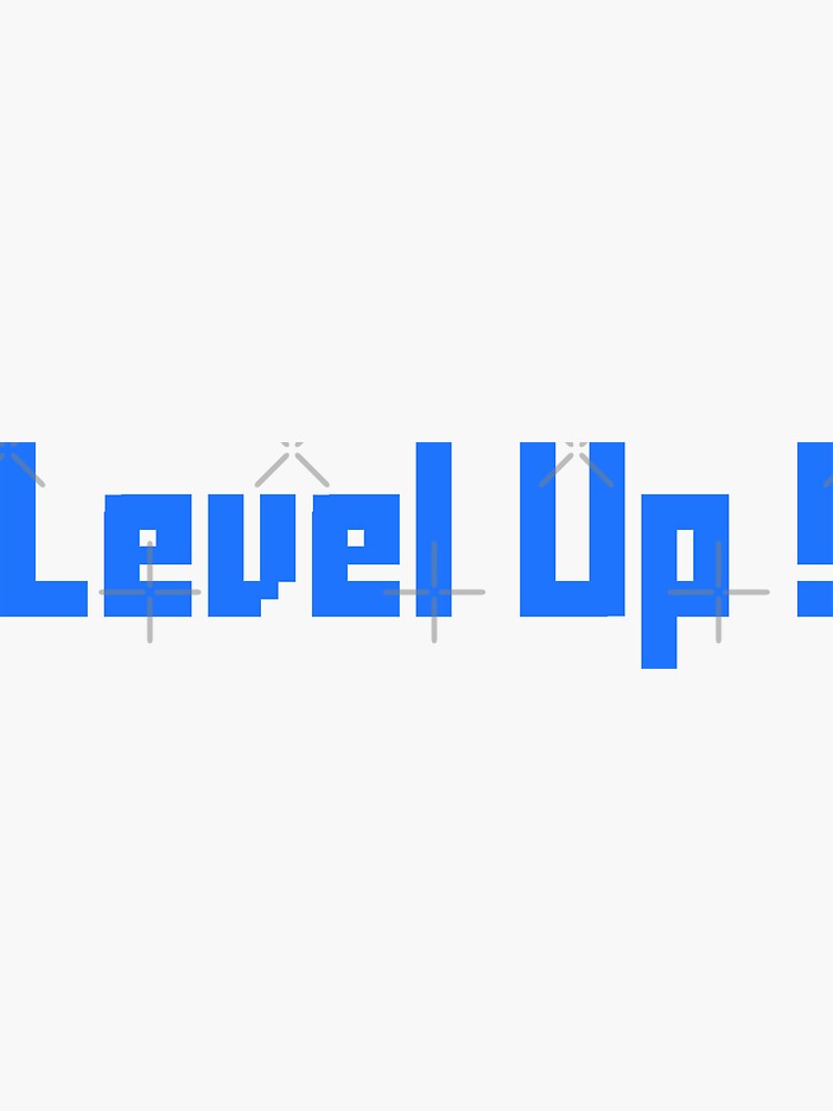 "Level Up Pixel Blue" Sticker by RiciPaneto | Redbubble