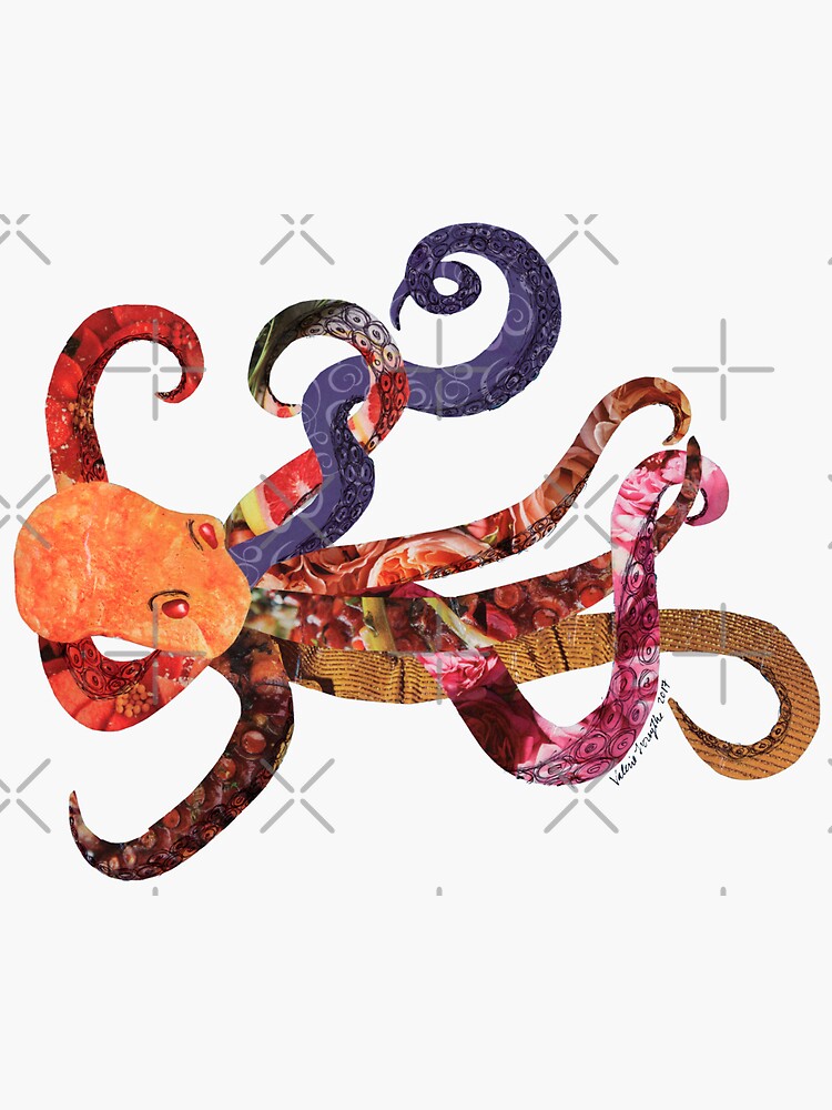 "Octopus Collage" Sticker by DesignVal | Redbubble