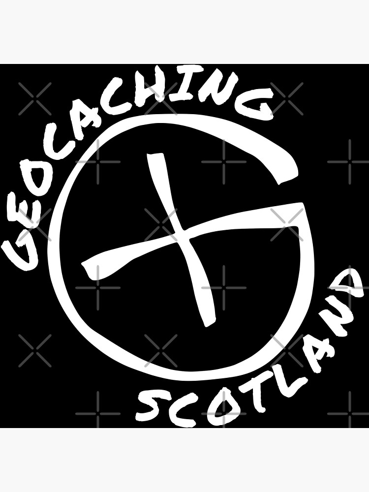 "Geocaching Scotland Logo design in white." Poster for Sale by ...
