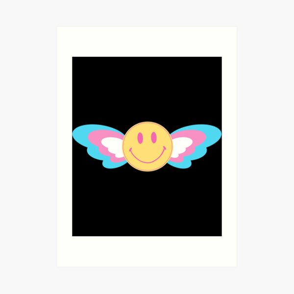 "Subtle Trans Pride Smiley Face With Wings, Discreet VSCO Transgender ...