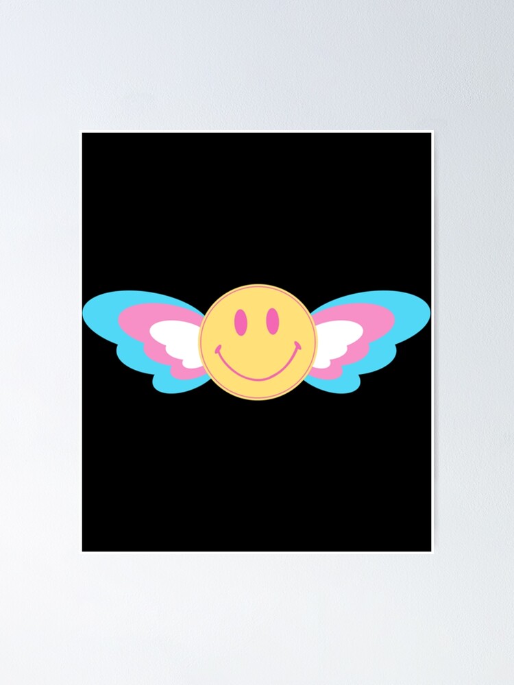 "Dezentes Trans-Stolz-Smiley-Gesicht mit Flügeln, diskrete VSCO ...