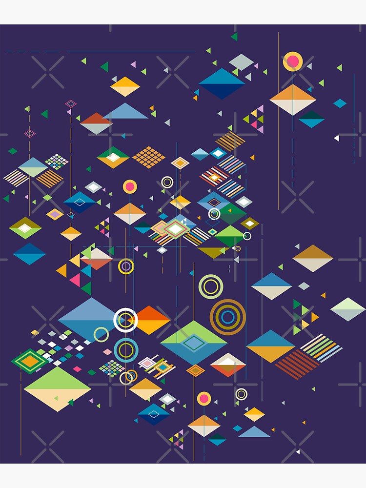 "Colourful abstract geometric unique and original design." Sticker for ...
