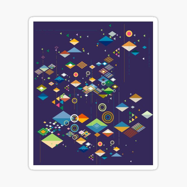 "Colourful abstract geometric unique and original design." Sticker for ...