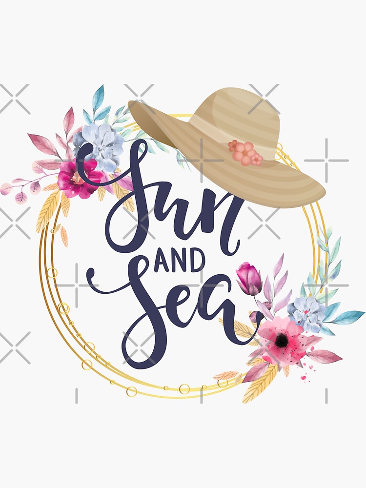 "Sun Sea Beach Hat" Sticker by ehsmgup | Redbubble