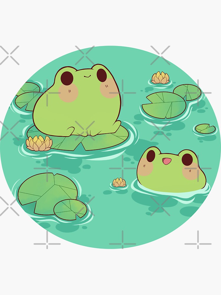 "Froggies by the water" Sticker for Sale by Rihnlin | Redbubble
