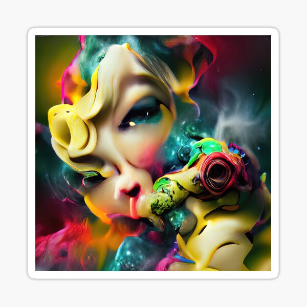 "Spectrum Metaverse Art A.I. Generated in vibrant colors 209" Sticker ...