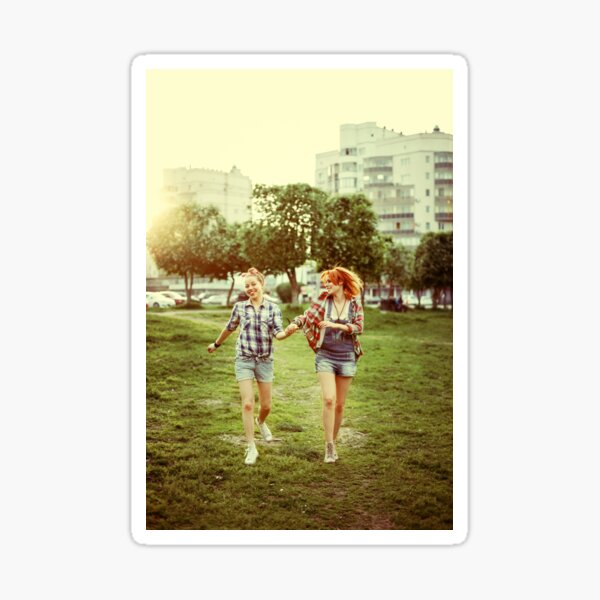 "Young happy beautiful best friends girls" Sticker by dariazu | Redbubble