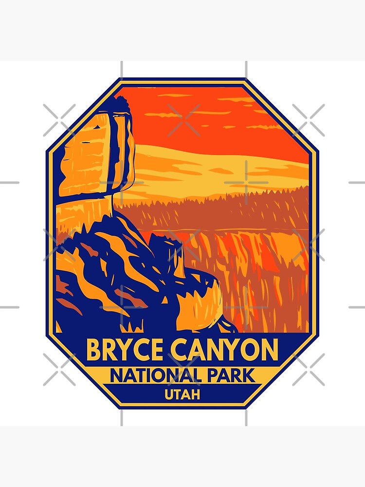 "Bryce Canyon National Park Utah Inspiration Point Emblem" Poster for ...