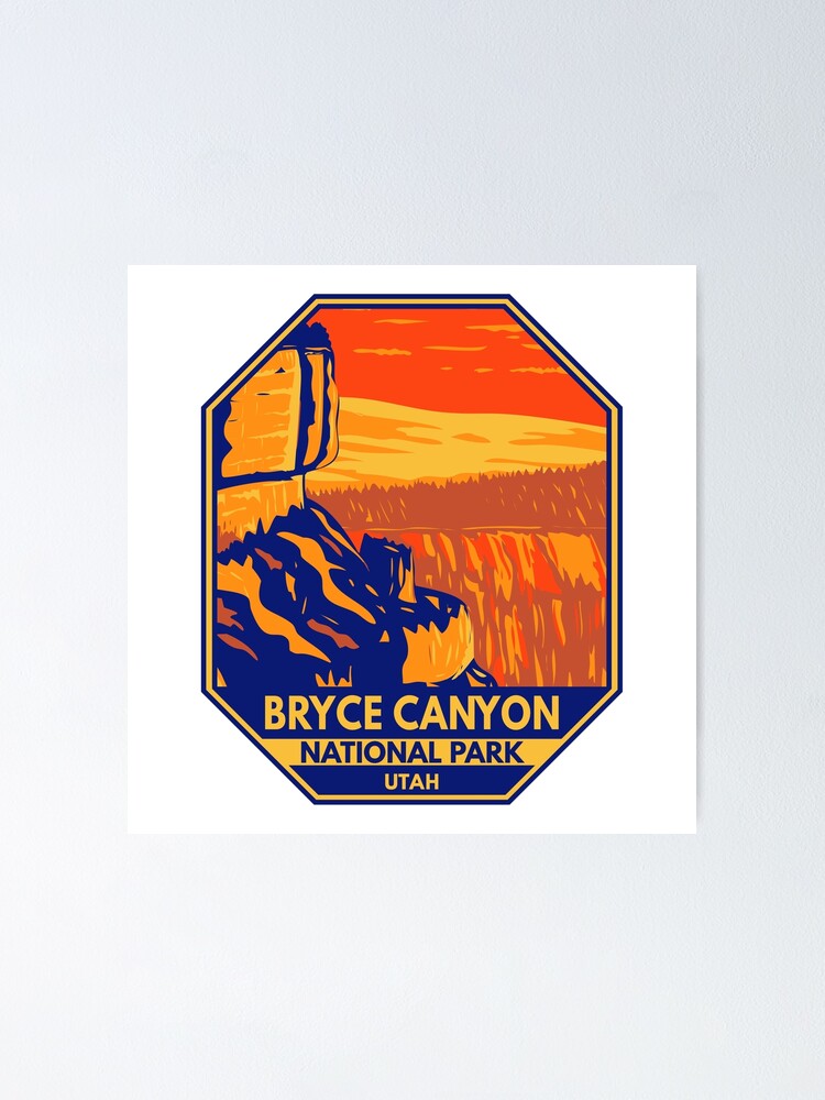 "Bryce Canyon National Park Utah Inspiration Point Emblem" Poster for ...