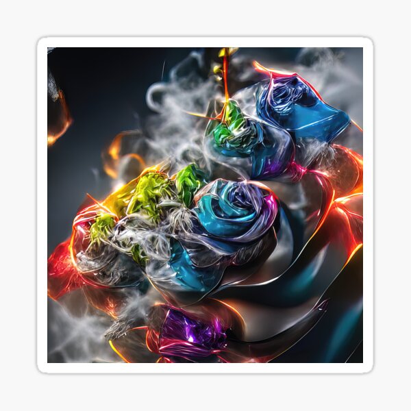 "Spectrum Metaverse Art A.I. Generated in vibrant colors 228" Sticker ...