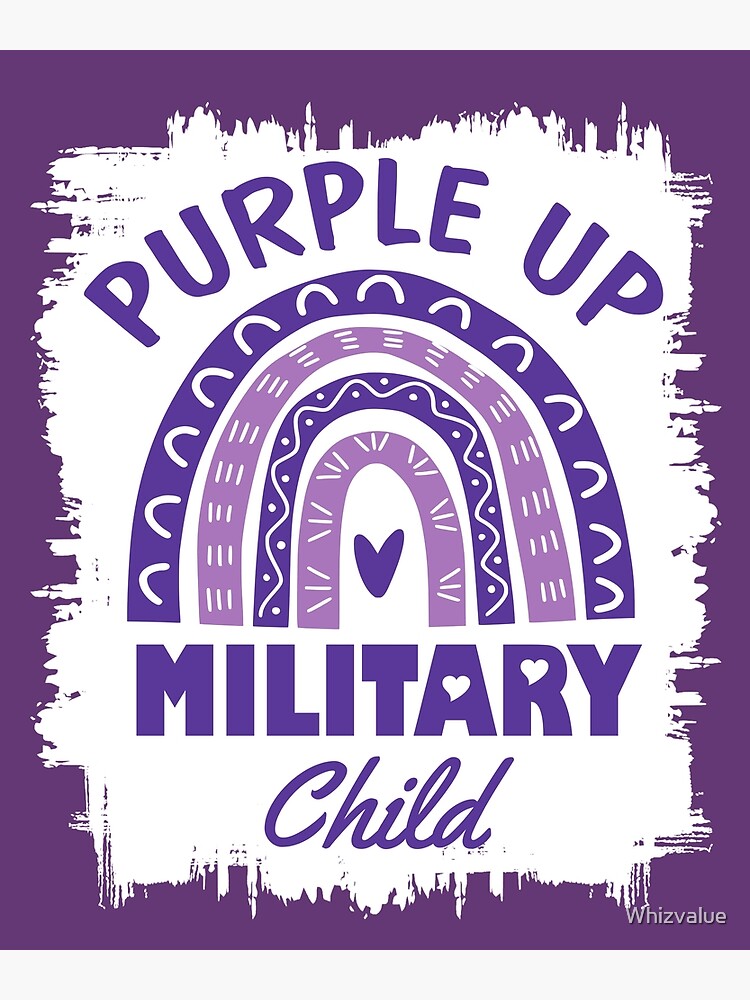 "Purple Up For Military Kids Month of the Military Child Cool Rainbow ...
