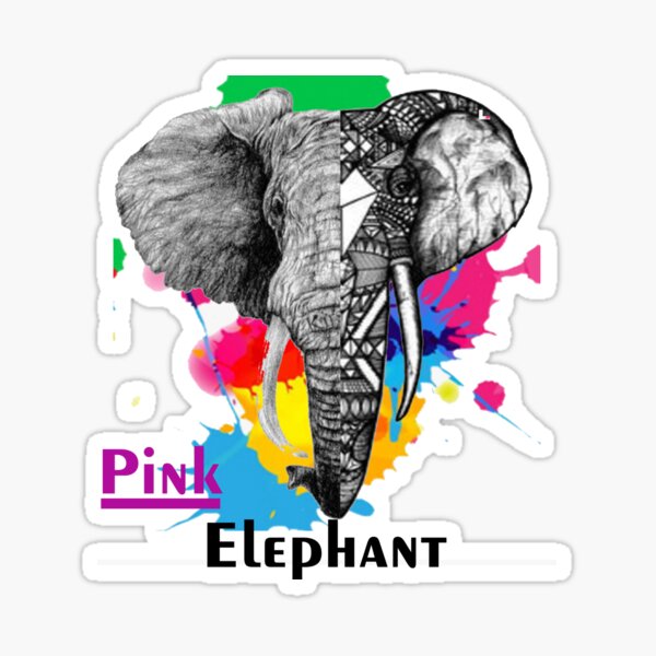 "Pink Elephant" Sticker for Sale by DesignINaRT | Redbubble