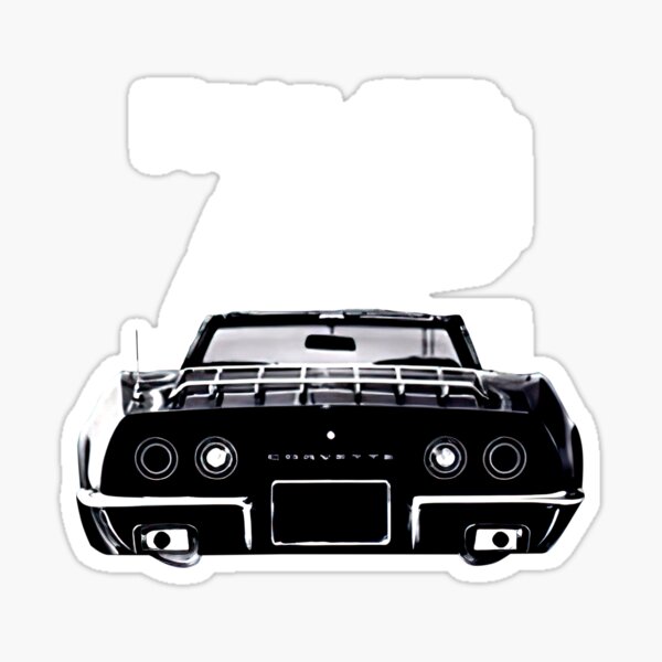 "1972 Corvette Rear View Silhouette with Model Year Long Sleeve ...