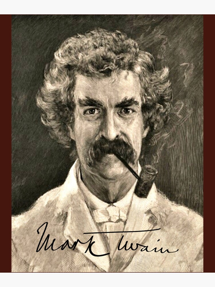 "Mark Twain Portrait with Signature " Poster for Sale by Gordon-Store ...